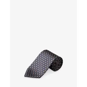 Eton Medallion-print Silk Neck Ties - Brown
