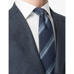 Eton Striped Woven Shantung Silk Tie