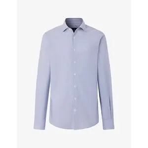 HACKETT Bengal Tailored-fit Stretch-cotton Shirt Xxl - Navy