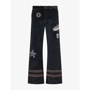 KHOKI Patched Design Cotton Corduroy Trousers