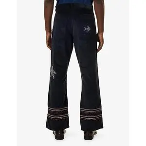 KHOKI Patched Design Cotton Corduroy Trousers