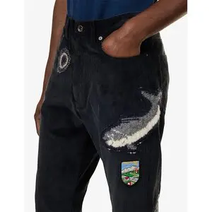 KHOKI Patched Design Cotton Corduroy Trousers