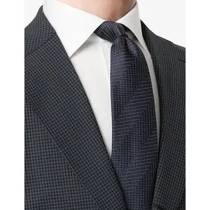 Eton Herringbone Woven Silk Tie