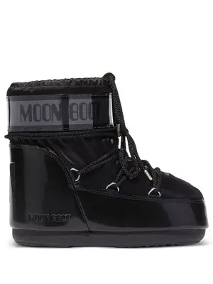 Moon Boot Icon Low Glance Satin Boots - Black