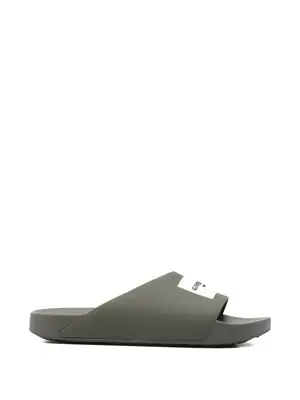 Givenchy Flat Rubber Label Slide Mules - Green