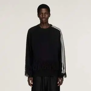 Adidas Y-3 Knitted 3-stripes Fringy Sweater
