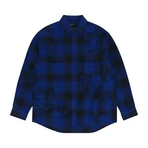 PURPLE BRAND Plaid Flannel Long-sleeve Shirt - Blue