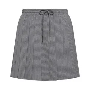 Thom Browne Wool Mini Length Drawstring Pleated Skirt 'navy/light