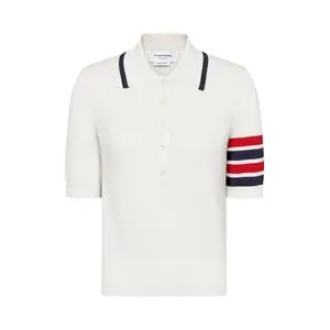 Thom Browne Jersey Stitch Hector Intarsia Four Bar Stripe Polo