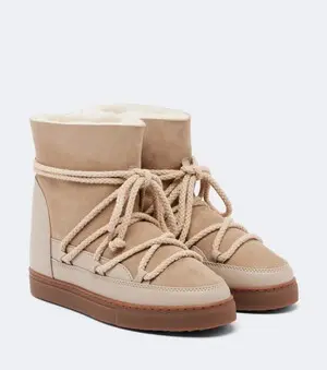 Inuikii Classic Leather-trimmed Suede Snow Boots - Beige