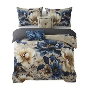 PURE PARIMA Bebejan English Manor Reversible Comforter Set - Blue