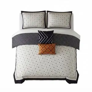 PURE PARIMA Black / White Bebejan Geometric Black & White Reversible Comforter Set - Black/white