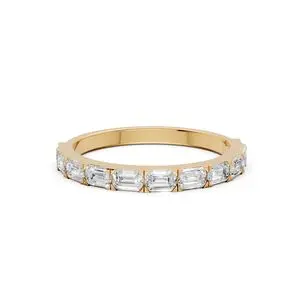 AYA FINE JEWELRY Ottilie Emerald Cut Lab Created Diamond Half Eternity Band In Gold - Yellow