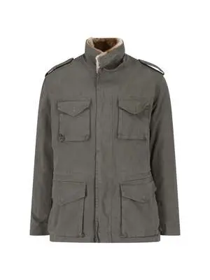 DRUMOHR Field Jacket With Faux Fur Collar