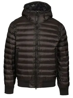 C.P. COMPANY Medium-length Down Jacket With Hood And Zip Closure