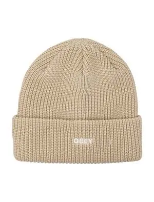 Obey Rib-knit Future Mini Beanie With Embroidered Logo - Silver Grey