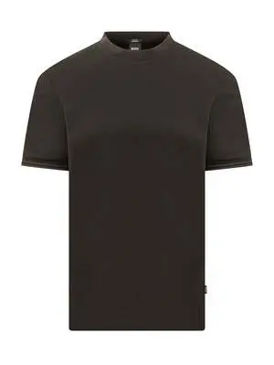 BOSS Giro Neck T-shirt With Cut Sleeves - Black