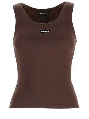 ROTATE BY BIRGER CHRISTENSEN Ribbed Tank Top - Brown