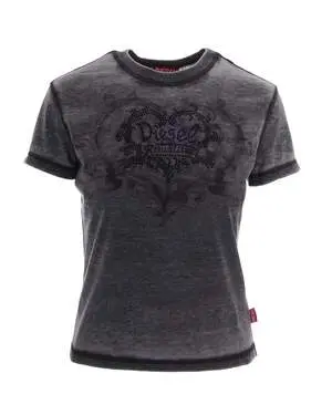 DIESEL® DIESEL Embellished Crew Neck Short Sleeve T-Shirt Off/black