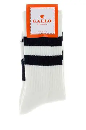 GALLO Stretch Cotton Blend Socks - White