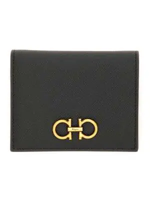 FERRAGAMO Gancini Hook Wallet - Black