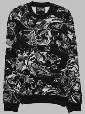 Versace Baroque Print Crewneck Sweatshirt - Black