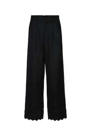BODE Wide-leg Pleated Pants - Black