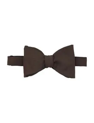 LARDINI Virgin Wool Bow Tie - Brown