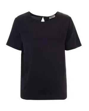 Max Mara Short Sleeve Blouse With Back Keyhole - Nero