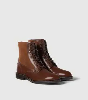 Brunello Cucinelli Leather Lace-up Ankle Boots