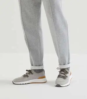 Brunello Cucinelli Cotton-blend Chiné-knit Sneakers