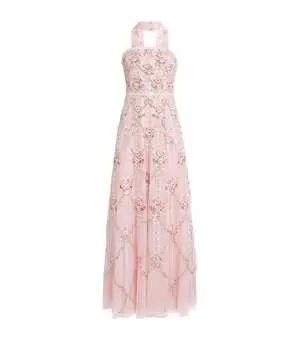 NEEDLE & THREAD Lovers Lace Gown With Scarf