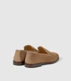 Brunello Cucinelli Suede Penny Loafers