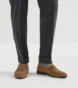 Brunello Cucinelli Suede Penny Loafers