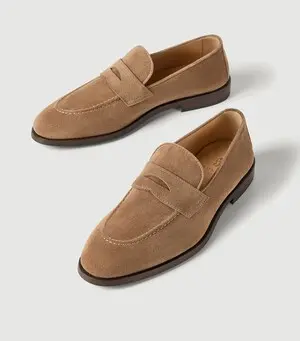 Brunello Cucinelli Suede Penny Loafers