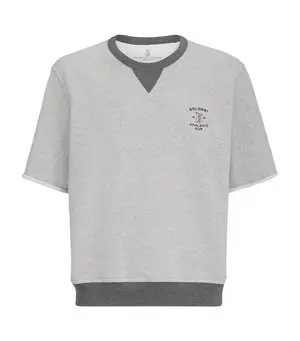 Brunello Cucinelli Cotton Logo Short-sleeve Sweatshirt