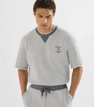 Brunello Cucinelli Cotton Logo Short-sleeve Sweatshirt
