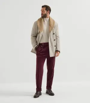 Brunello Cucinelli Wool-cashmere Shearling-collar Jacket