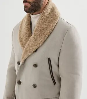 Brunello Cucinelli Wool-cashmere Shearling-collar Jacket