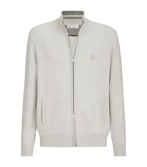 Brunello Cucinelli Cashmere-blend Zip-up Cardigan