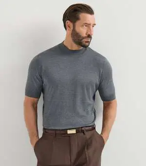 Brunello Cucinelli Silk-cotton High-neck T-shirt