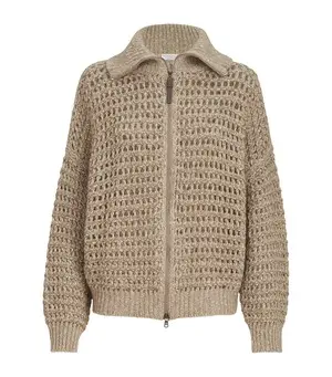 Brunello Cucinelli Wool-cashmere-blend Embellished Cardigan