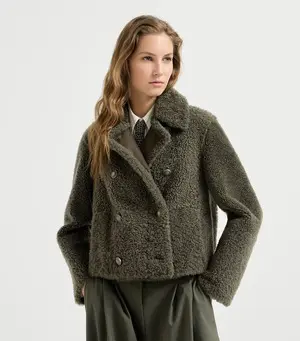 Brunello Cucinelli Shearling Pea Coat
