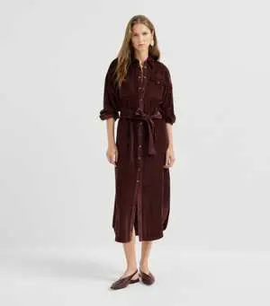 Brunello Cucinelli Corduroy Maxi Shirt Dress