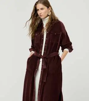 Brunello Cucinelli Corduroy Maxi Shirt Dress