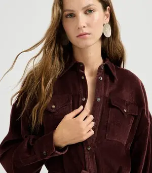 Brunello Cucinelli Corduroy Maxi Shirt Dress