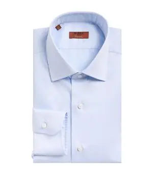 BARBA NAPOLI Cotton Twill Shirt - Blue