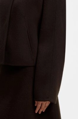 BOSS Melange Wool-blend Coat With A Point Collar