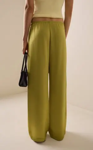 LESET Barb Satin Wide-leg Pants