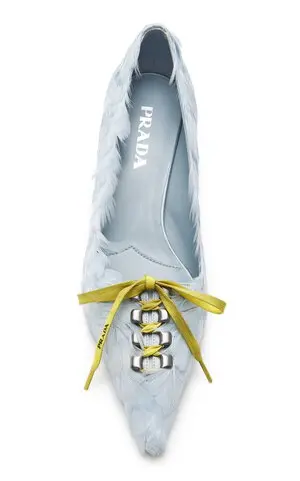 Prada Feathered Satin Pumps